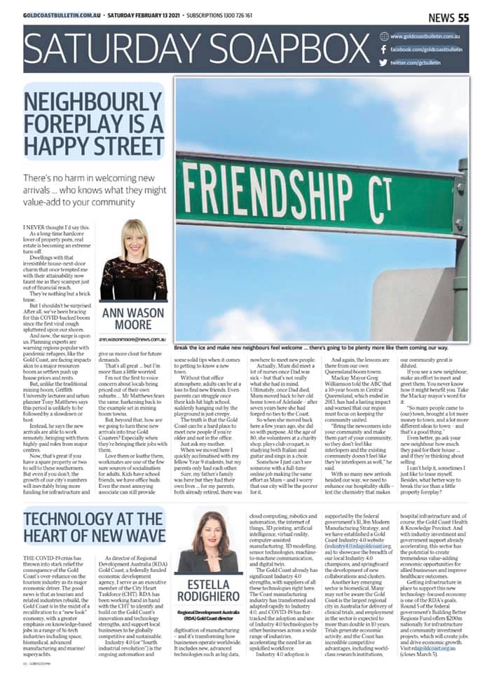 CHT Column-Regional Development Australia, Gold Coast – Angie Bell